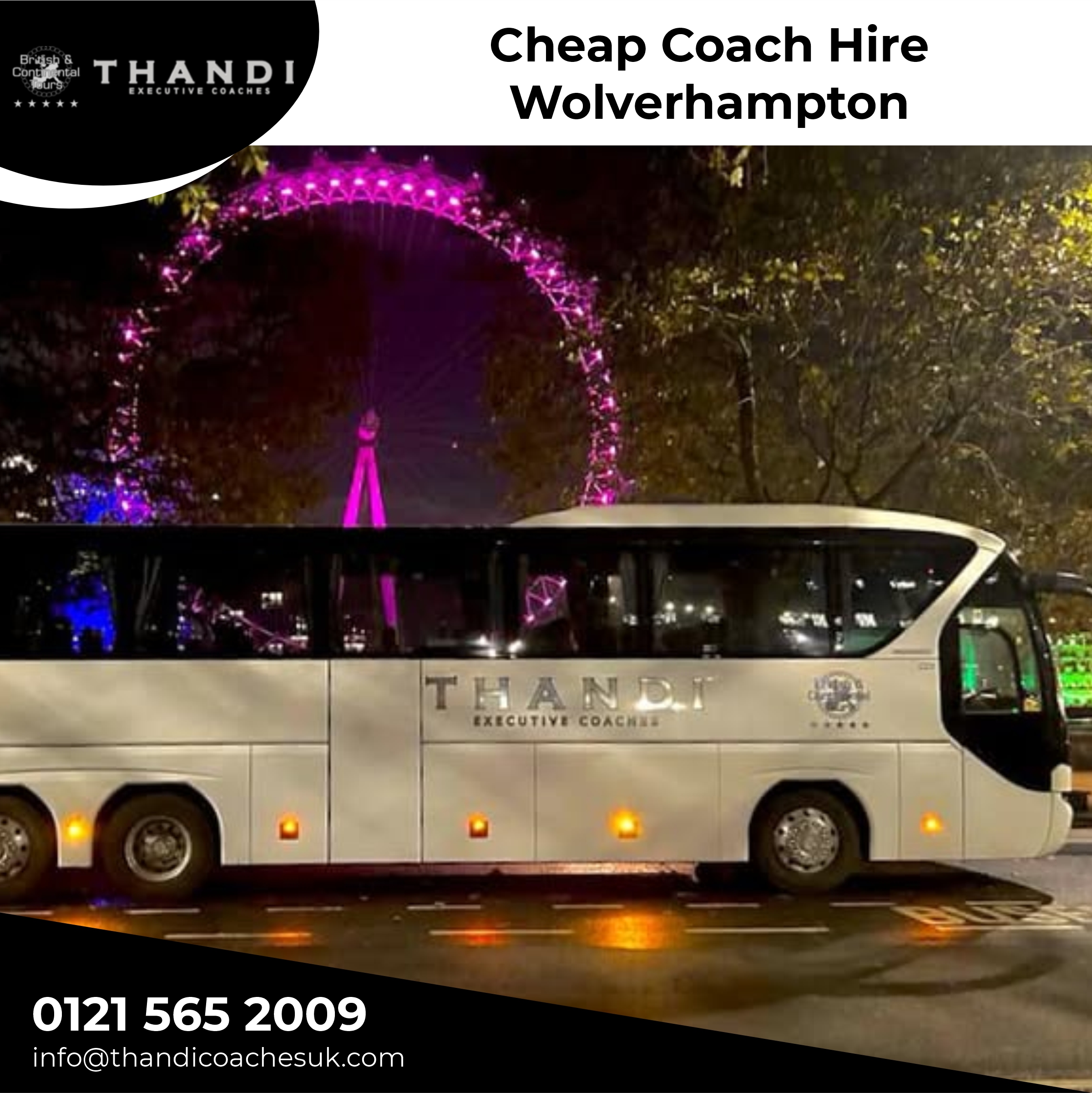 Cheap Coach Hire Wolverhampton | Luxury Rides | Book Now